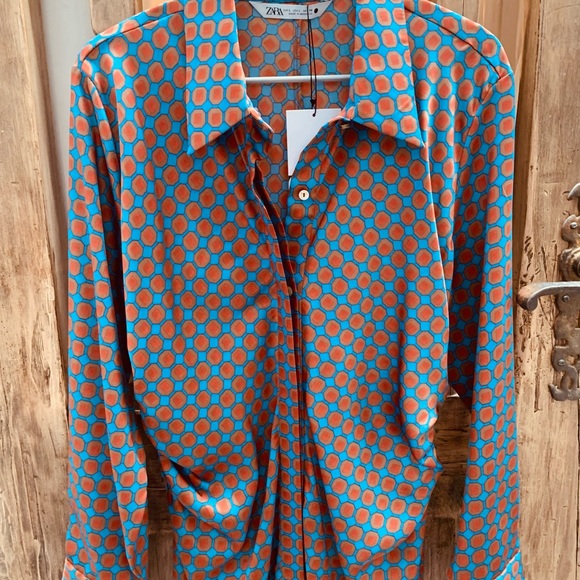 Zara | Dresses | Zara Geometric Pattern Shirt Dress | Poshmark
